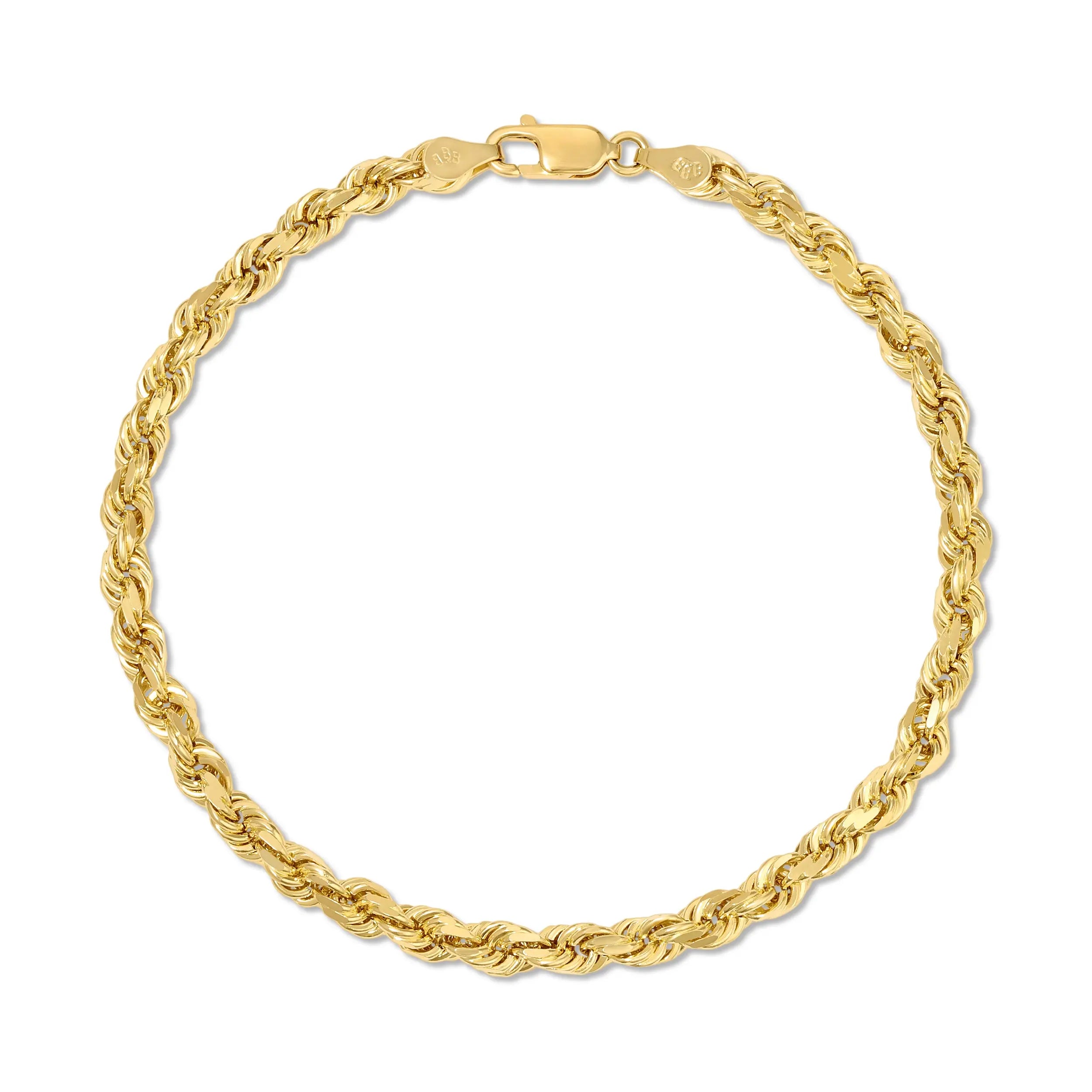 14k Gold Rope Chain Bracelet 4mm – vandpjewelry