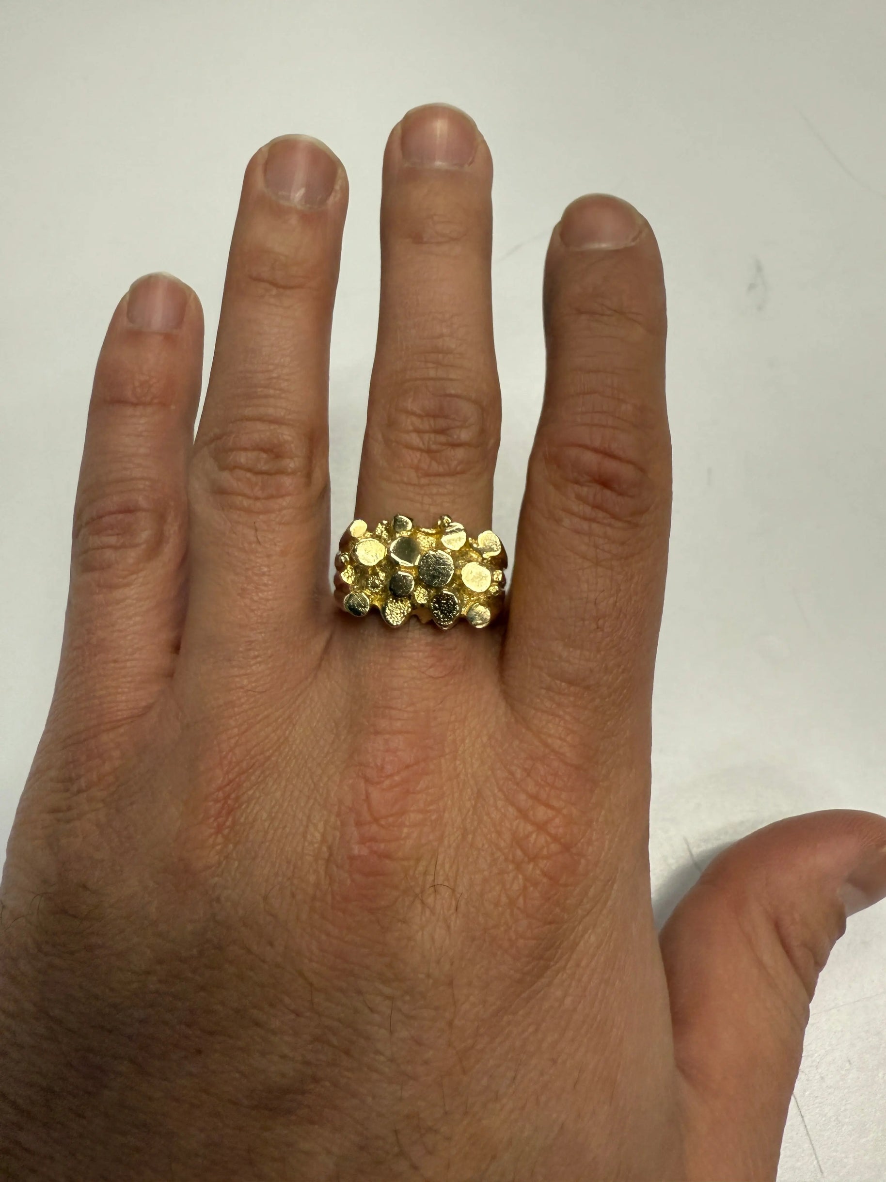 14K Gold Solid Burst Nugget Ring – vandpjewelry
